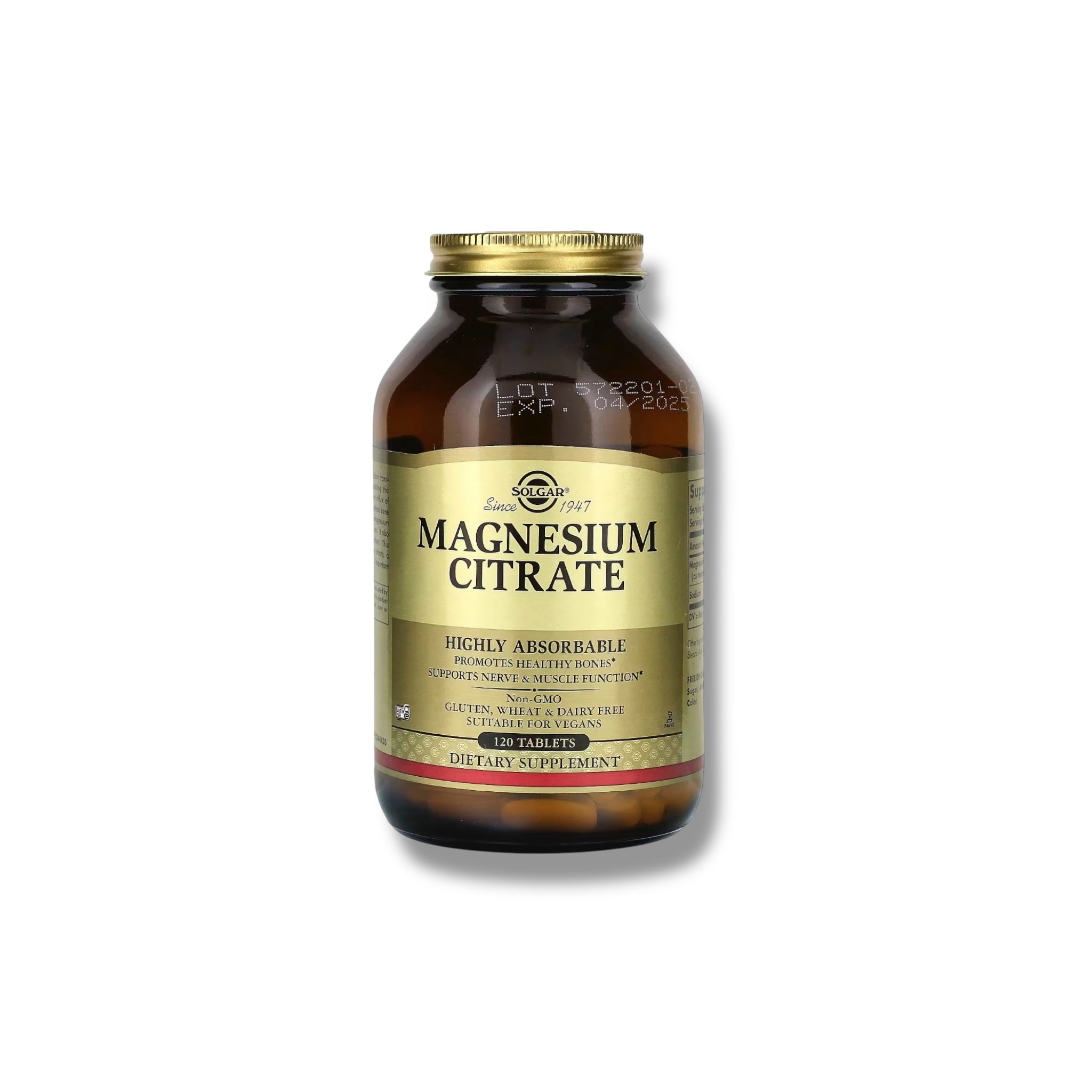Solgar Citrato de Magnesio, 120 tabletas – Super Vitamins